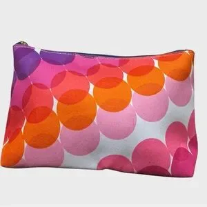 Clinique | Bags | Kapitza X Clinique Pink Orange Circle Cosmetic Bag W ...